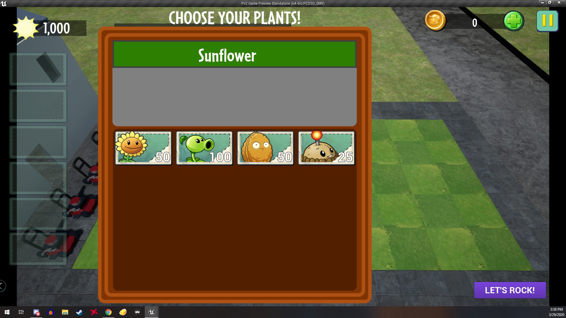 UI Elements are looking pretty good! - Plants vs Zombies UE4 Fan Game ...