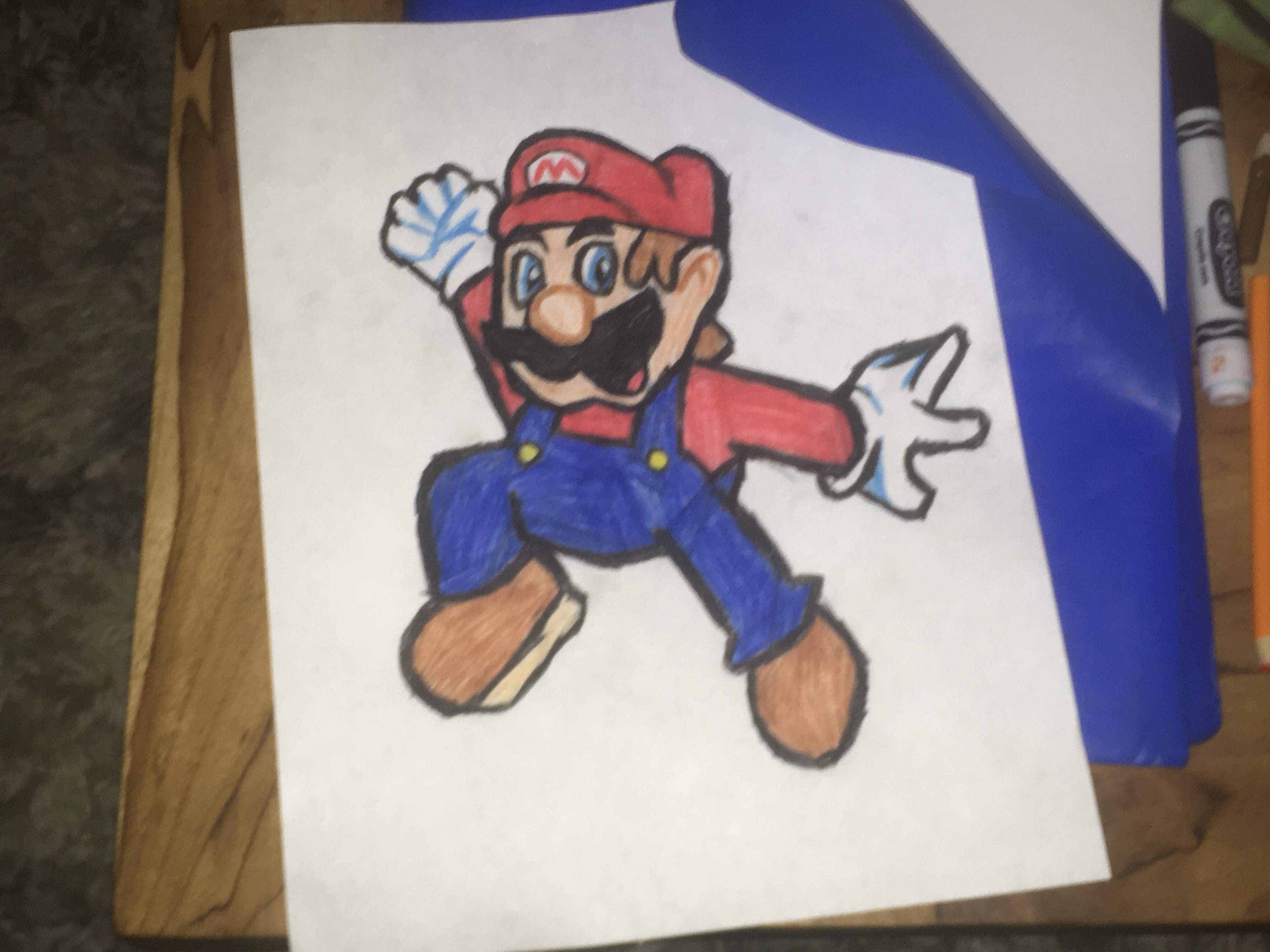 ImTheNextThing12345 on Game Jolt: "Drawing Mario with crappy color pencils"