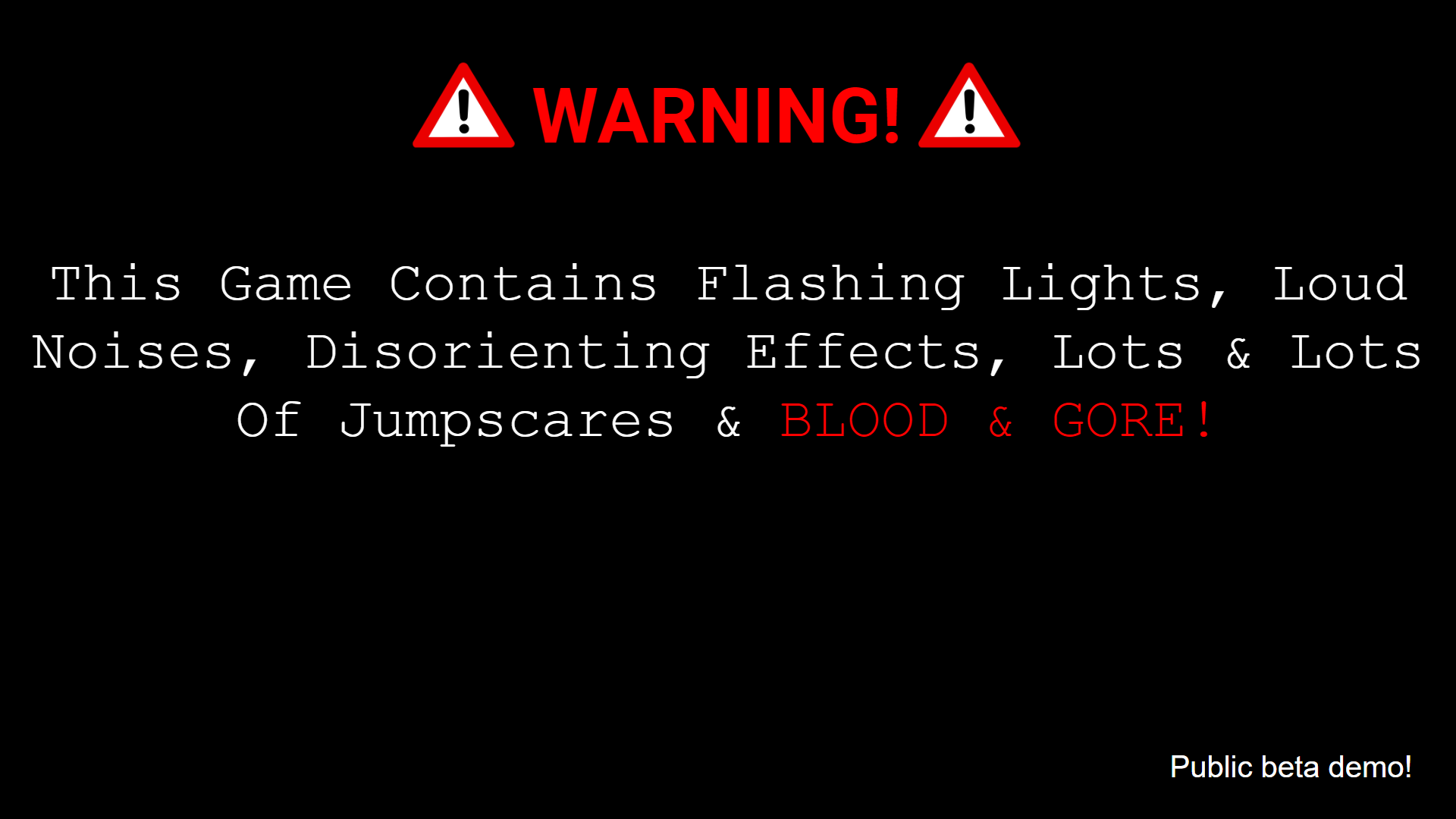 When You First Open Up FNAF: All Over Again, It Pops Up With a WARN ...
