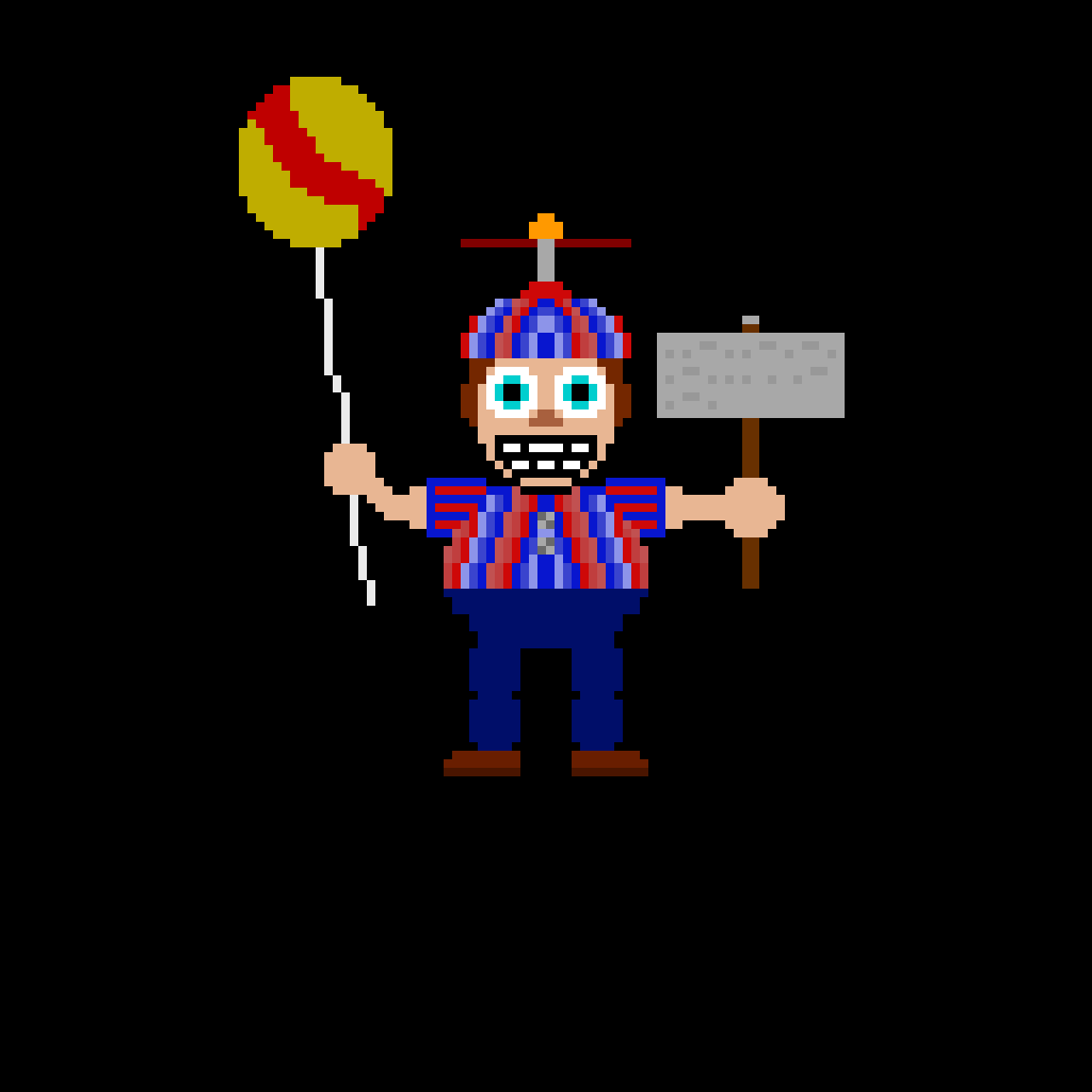👺危うい人👺 on Game Jolt: "Here's my balloon boy pixel art"