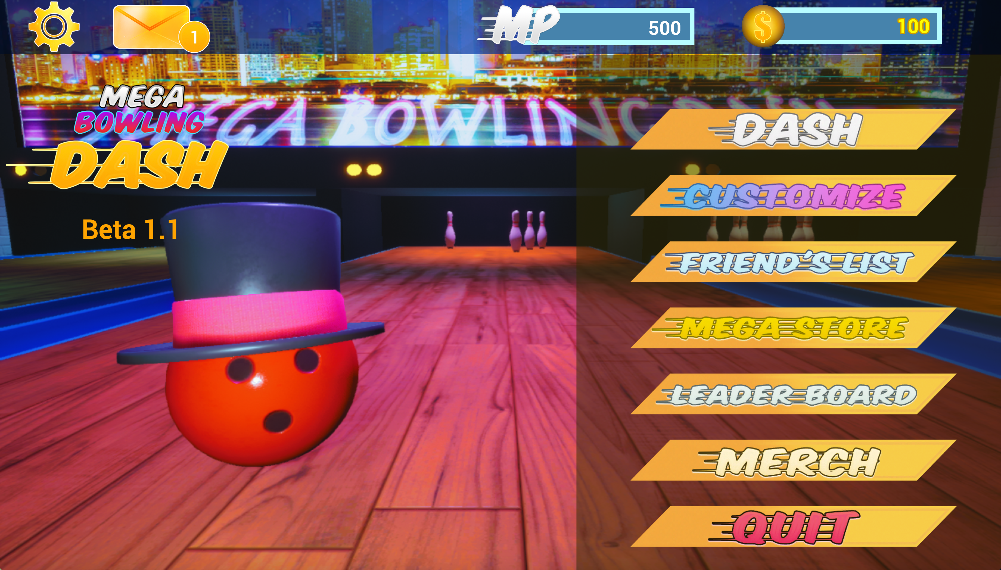 lol, yellow on yellow probably wasn't the best idea for the menu so... - Mega Bowling Dash by Nexsle