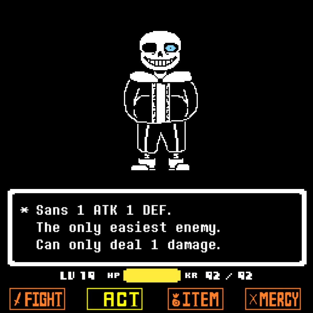 Sans' stats. - UNDERTALE: Soul by Otriword