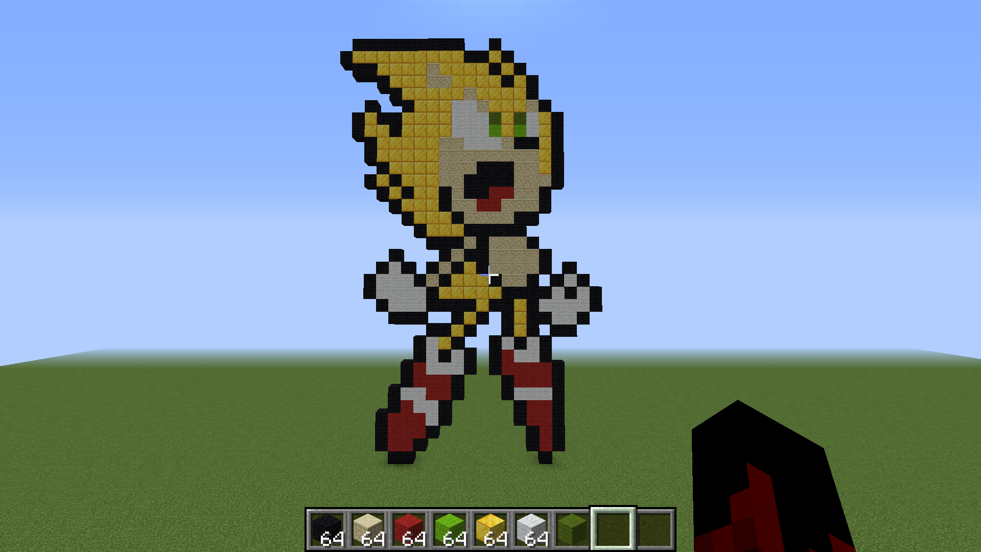 sonicfan :P on Game Jolt: "i builded super sonic pixel art in minecraft ...