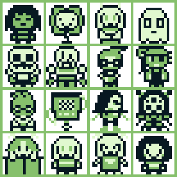 Mouzil on Game Jolt: "The main 16 characters of Undertale in Gameboy ...